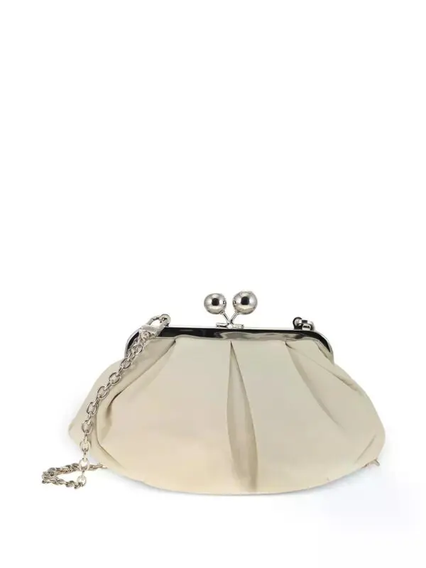 Max Mara Prati Pleated Chain-strap Clutch Bag - Neutrals