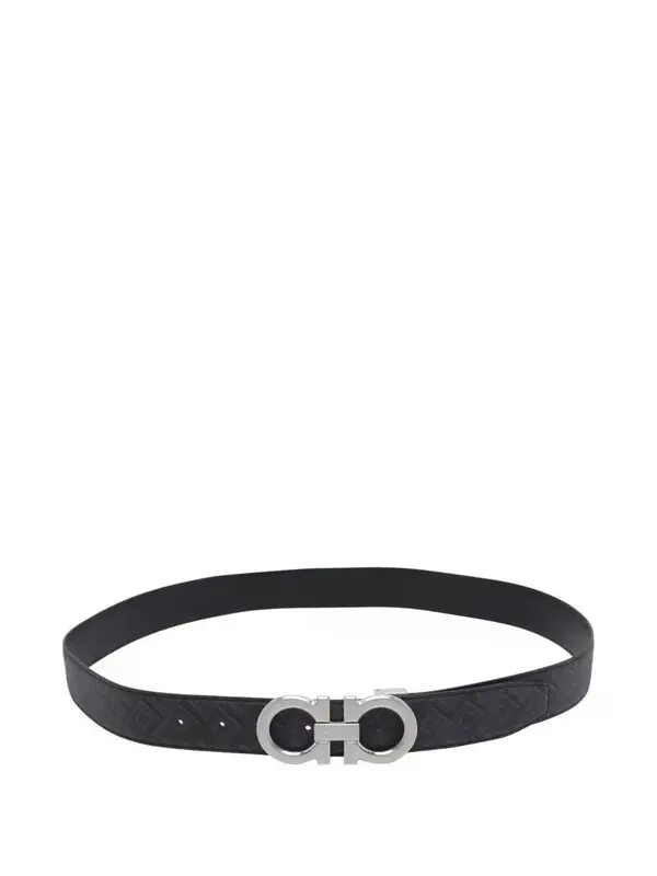 FERRAGAMO Gancini Logo Reversibile Belt - Black