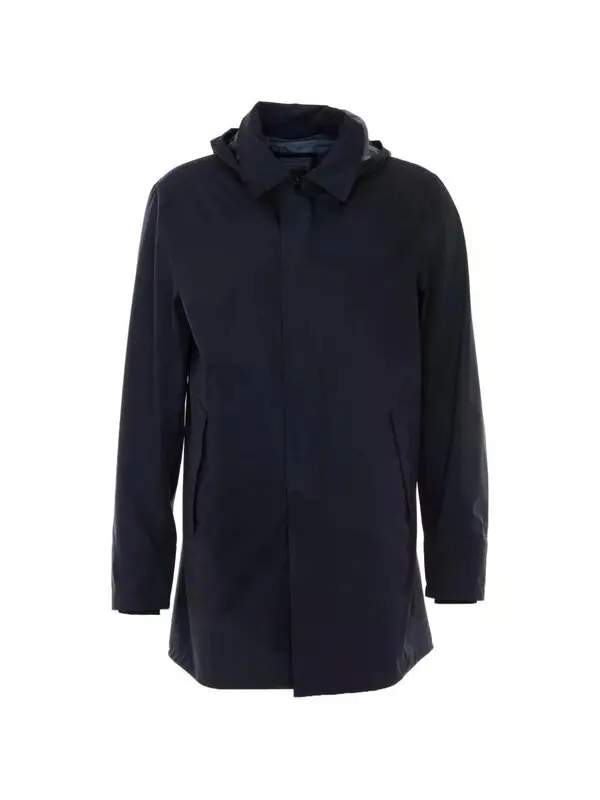 Herno Removable-hood Raincoat - Blue