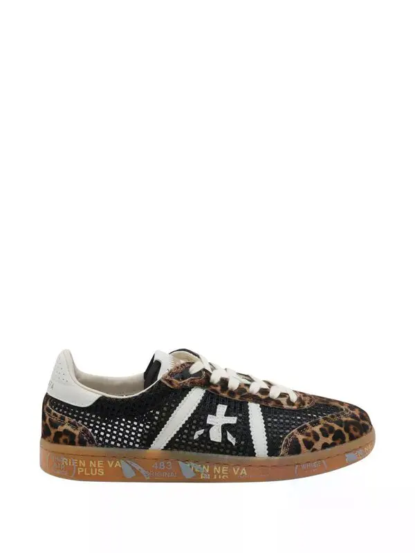 Premiata Animal-print Lace-up Sneakers - Black