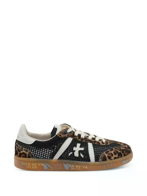 Premiata Animal-print Lace-up Sneakers - Black