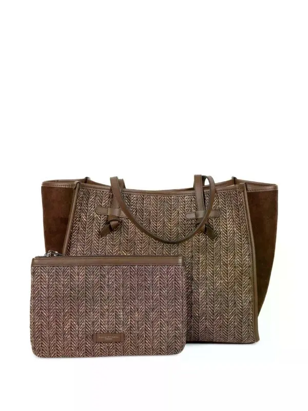 GIANNI CHIARINI Marcella Woven-panel Tote Bag