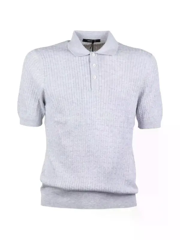 Tagliatore Ribbed Polo Shirt - Grey