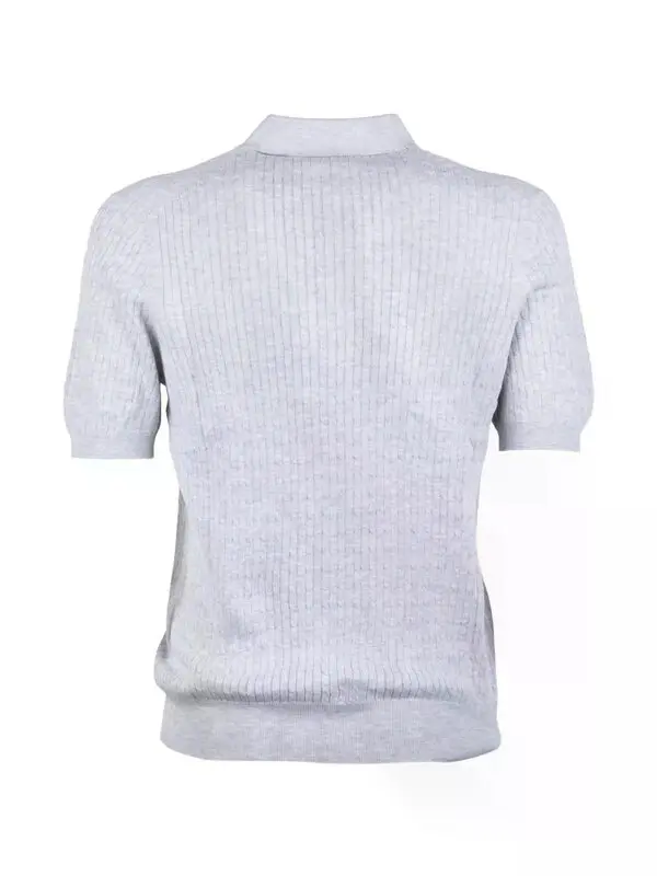Tagliatore Ribbed Polo Shirt - Grey