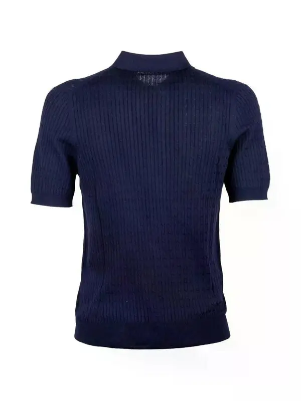 Tagliatore Ribbed Polo Shirt - Blue