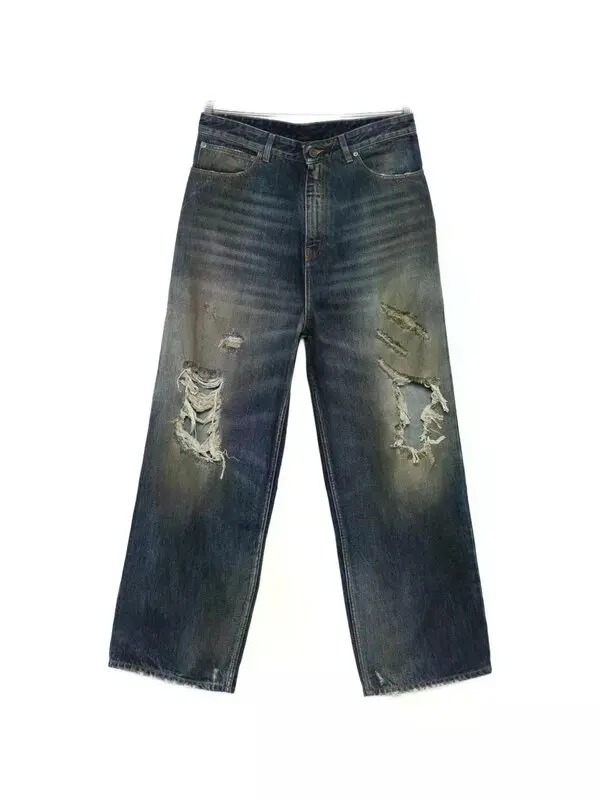 Vetements Distressed Ripped Jeans - Blue