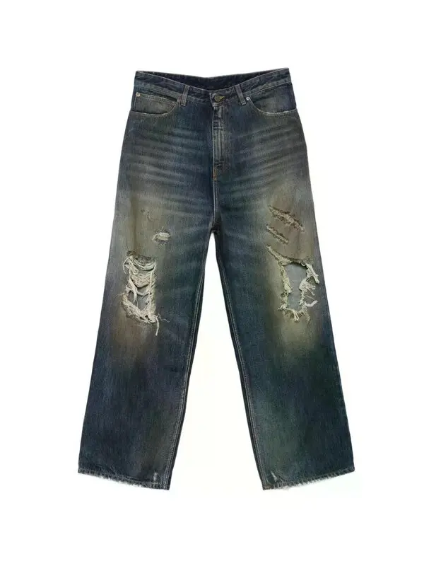 Vetements Distressed Ripped Jeans - Blue