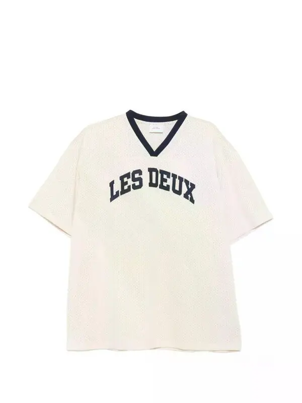 LES DEUX Bronson V-neck T-shirt - Neutrals