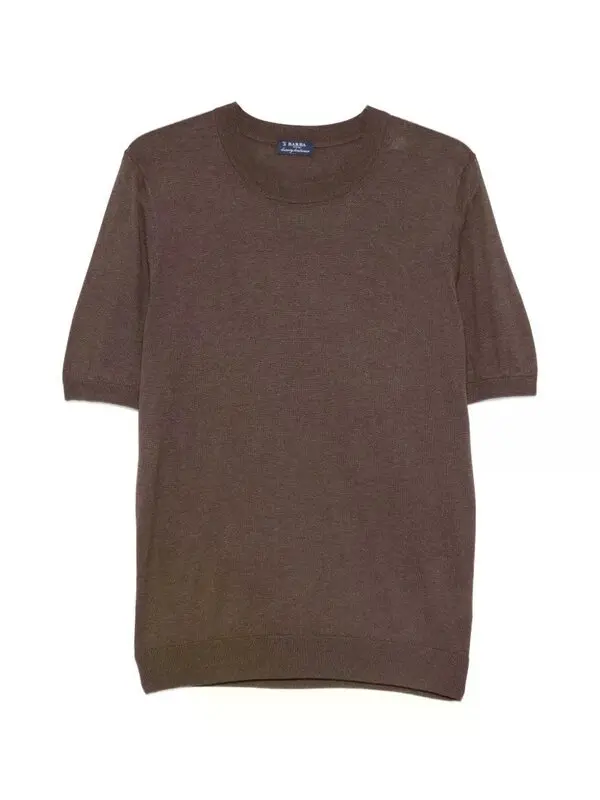 BARBA NAPOLI Short-sleeve Crew-neck T-shirt - Brown