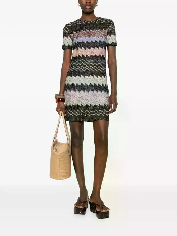 Missoni Zigzag Knit Mini Dress - Black