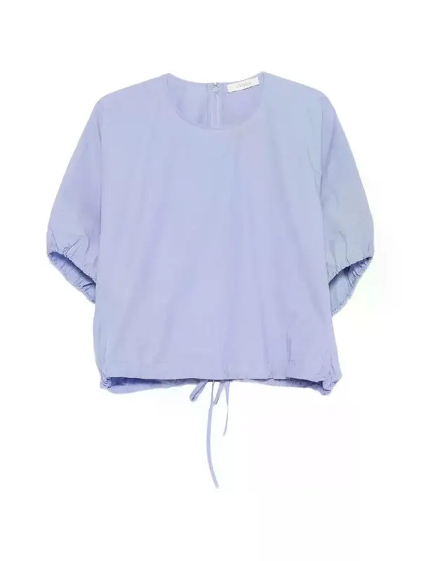 JCSOPHIE Latifa Drawstring Short Sleeve Top - Blue