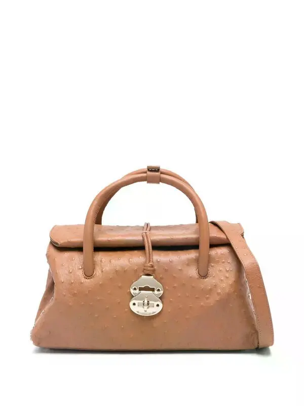 ZANELLATO Small Dotta Studded Tote Bag - Brown