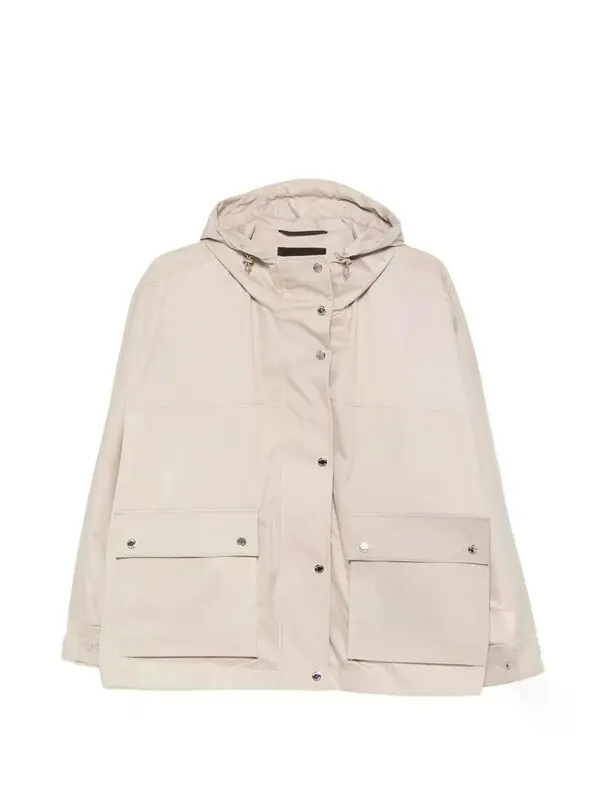 MOORER Maryana Hooded Pocket Jacket - Neutrals