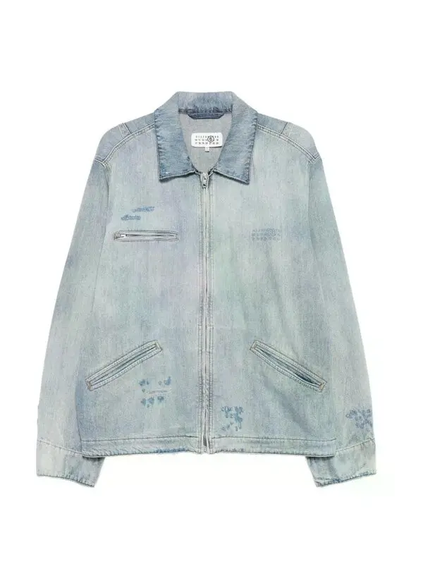 MAISON MARGIELA Numbers-motif Denim Jacket - Blue