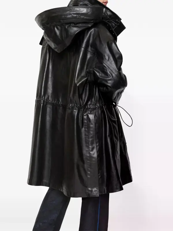 Burberry Fringed-trim Leather Parka