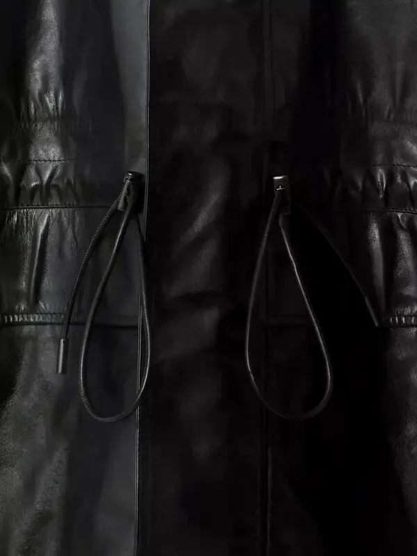 Burberry Fringed-trim Leather Parka