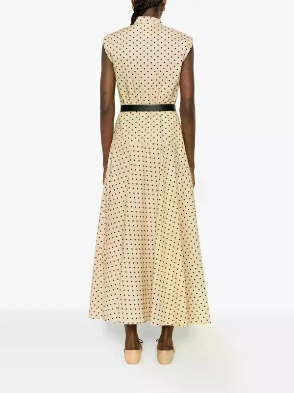 Max Mara Polka-dot Midi Dress With Belt