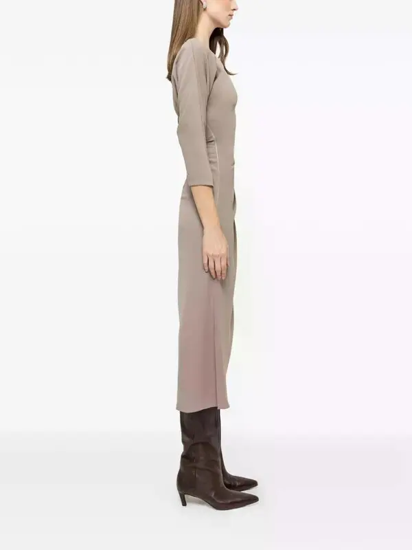 NISSA Pleated Midi Dress - Grey
