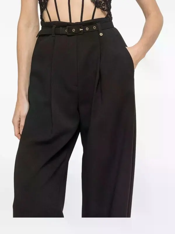 NISSA Belted High-rise Trousers - Black