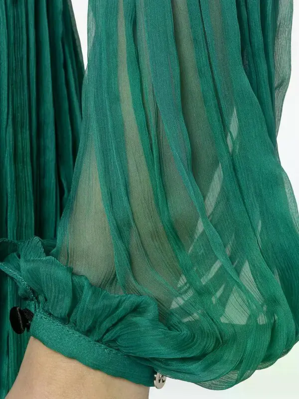 NISSA Lace Panel Silk Midi Dress