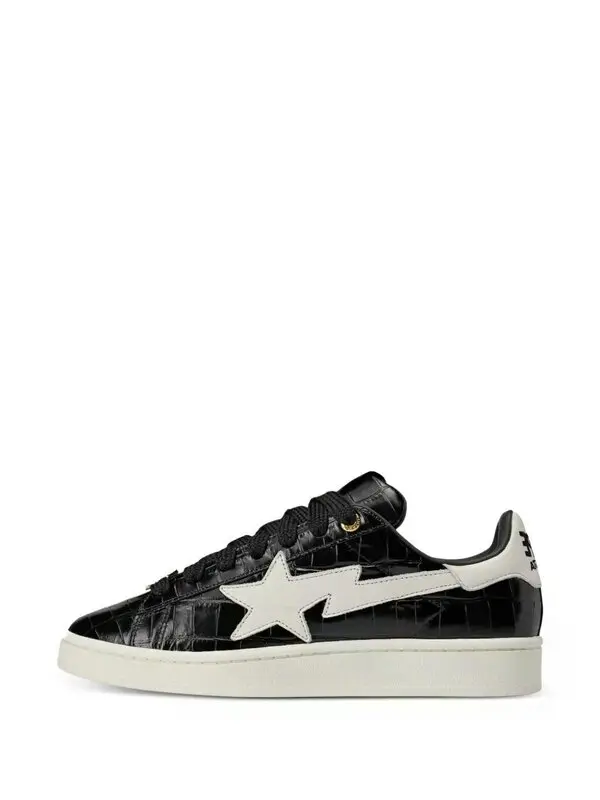 Adidas Star Appliqué Reptile-effect Sneakers - Black