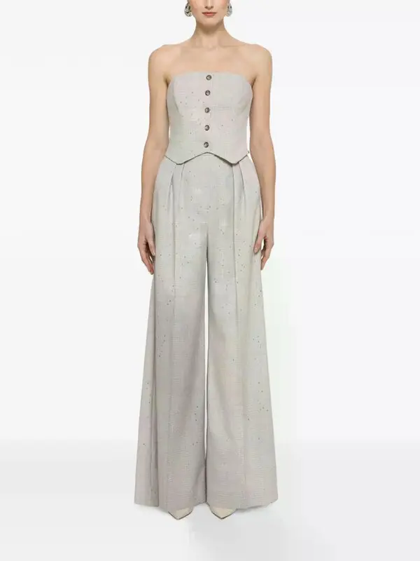 NISSA Embellished Wide-leg Palazzo Pants