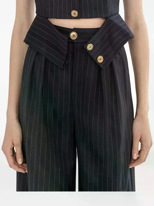 NISSA Pinstripe Button Palazzo Pants
