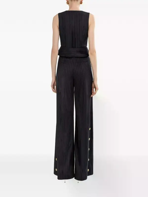 NISSA Pinstripe Button Palazzo Pants