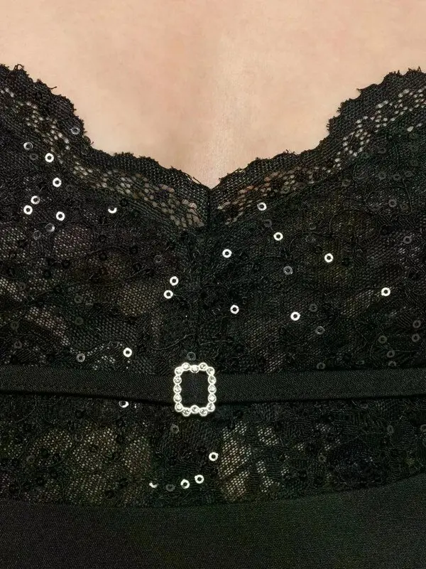 NISSA Lace Sequin Midi Dress