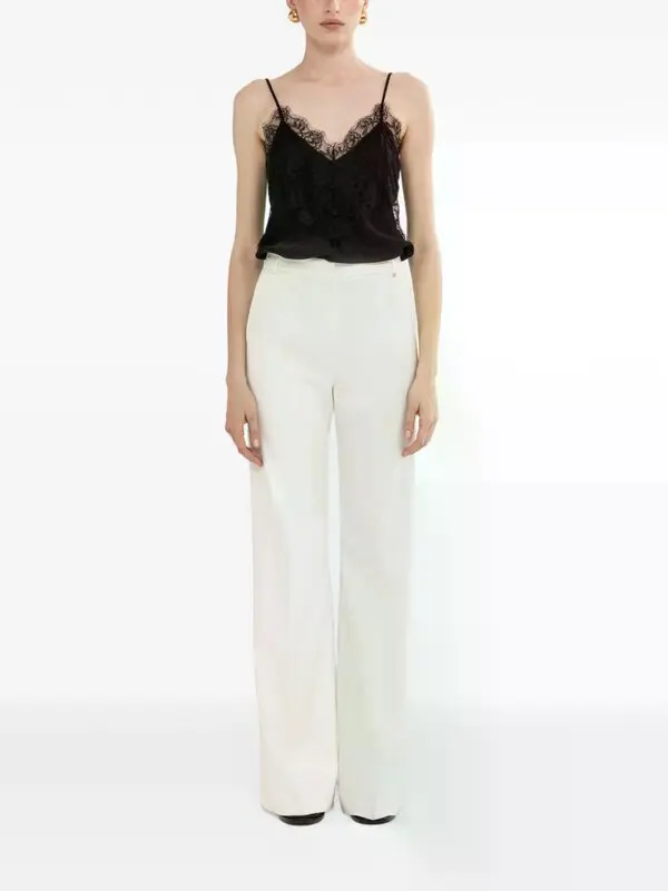 NISSA Lace Panel Blouse - Black