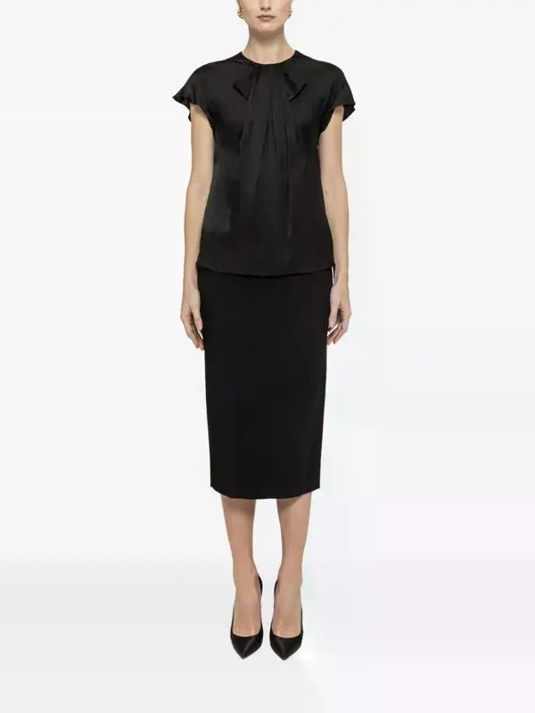 NISSA Pleat Detail Top - Black