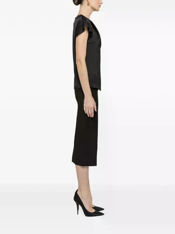 NISSA Pleat Detail Top - Black