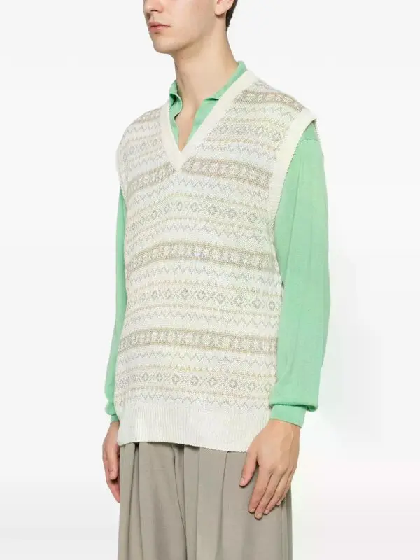 Kiton V-neck Patterned Vest