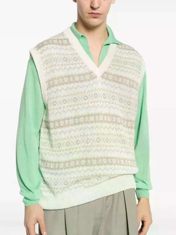 Kiton V-neck Patterned Vest