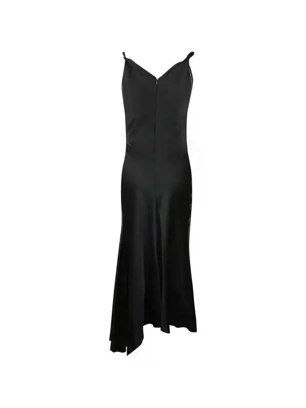 Victoria Beckham V-neck Ruffle Midi Dress - Black