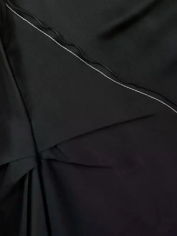 Victoria Beckham V-neck Ruffle Midi Dress - Black