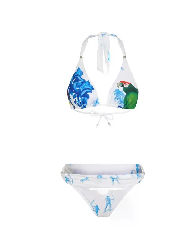 AMIR SLAMA Printed Bikini - White
