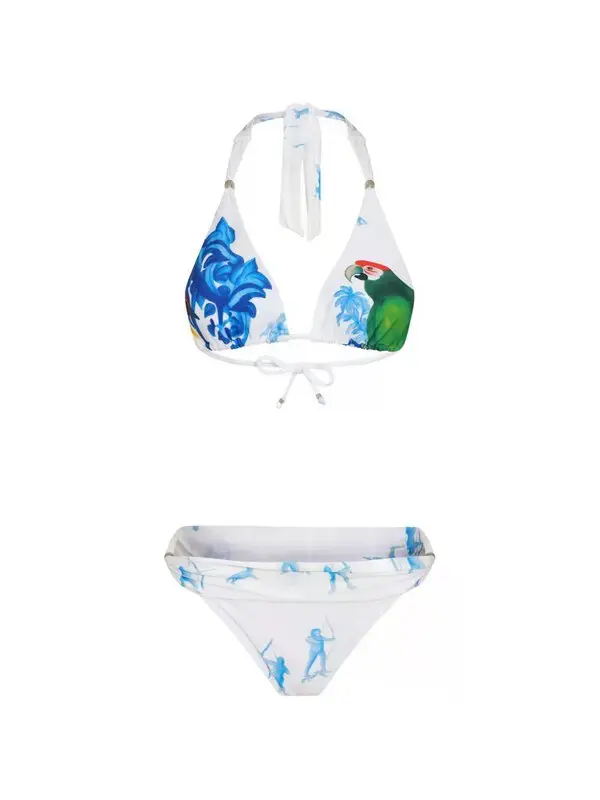 AMIR SLAMA Printed Bikini - White