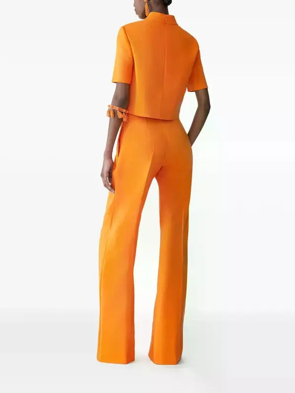 Carolina Herrera Short-sleeve Mock Neck Top - Orange