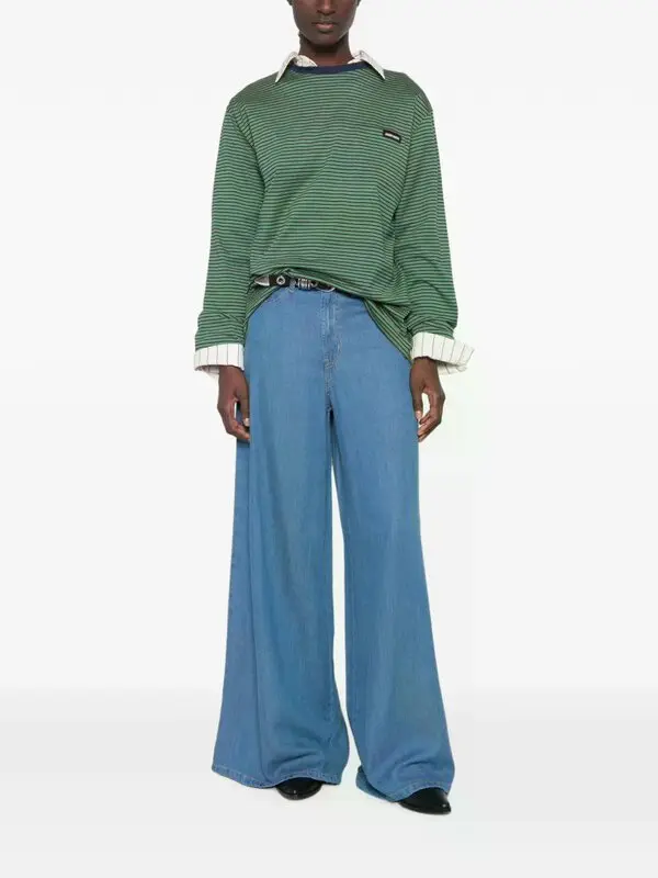 LOIS Marlene Logo-patch Wide Leg Jeans - Blue