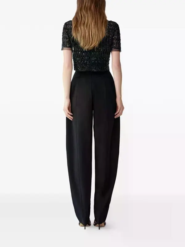 Carolina Herrera Embroidered Tulle Cropped Top