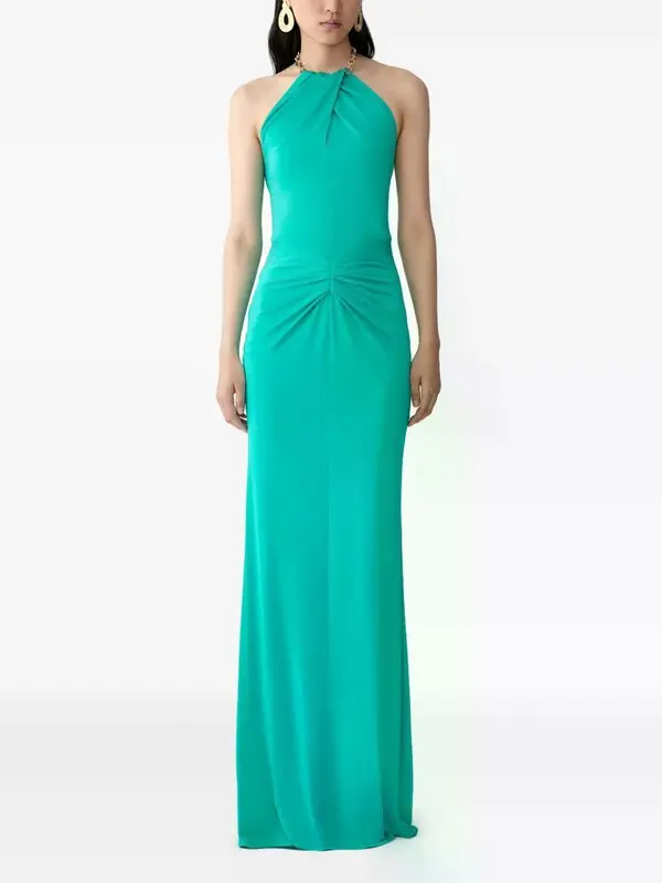 Carolina Herrera Halterneck Draped Gown