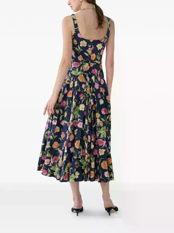 Carolina Herrera Floral Print Midi Dress