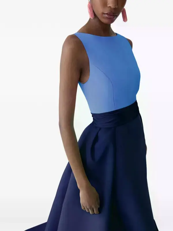 Carolina Herrera Color-blocked Column Gown With Overskirt