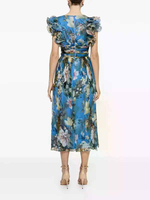 NISSA Floral Print Midi Dress
