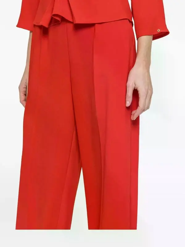 NISSA High-waisted Crepe Palazzo Pants - Red