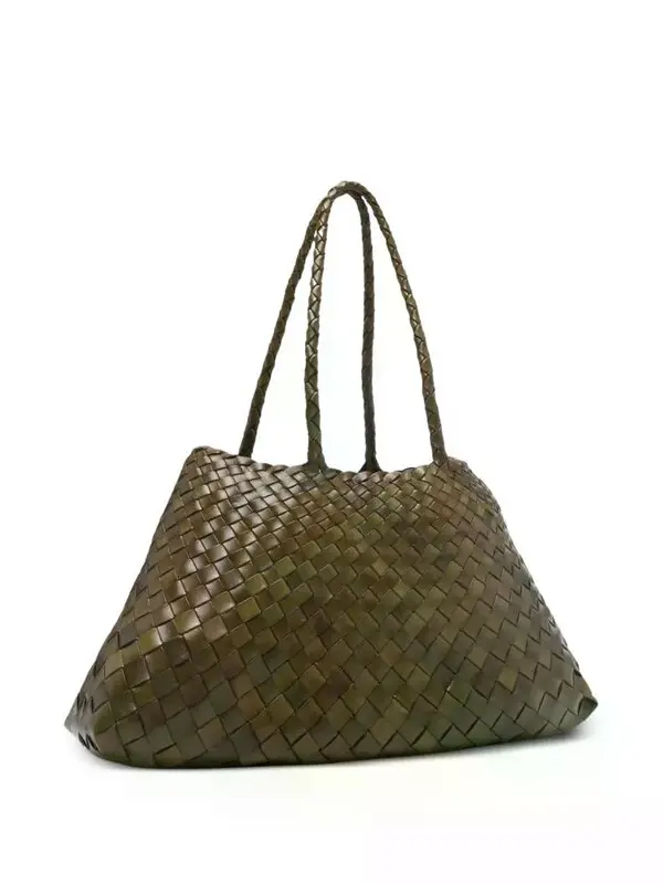 Dragon Diffusion Large Santa Croce Woven-design Shoulder Bag - Green
