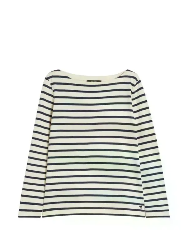 Max Mara Striped Boat-neck T-shirt - Neutrals