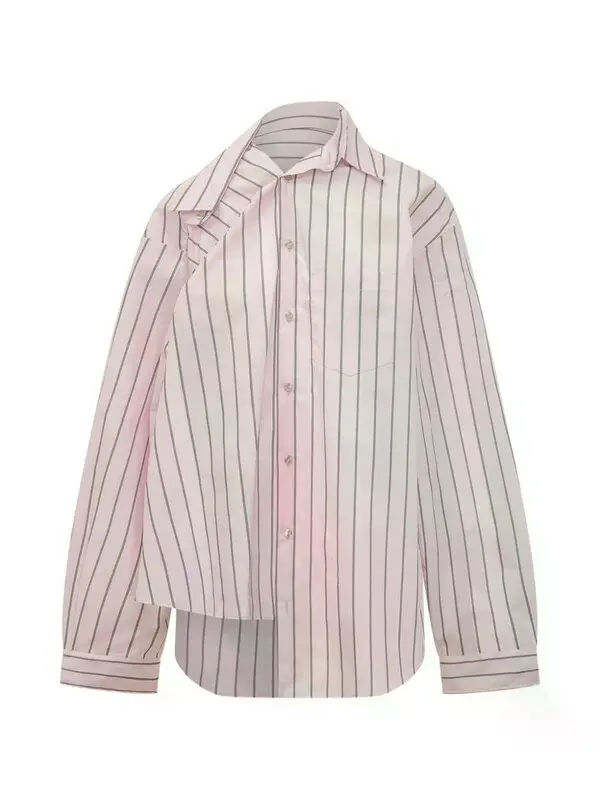 A PAPER KID Striped Over Shirt - Pink