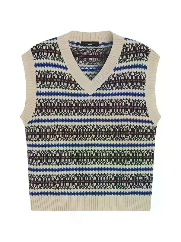 Max Mara Fleres V-neck Patterned Vest